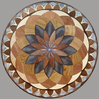 Lotus Wood Floor Medallion | Wood flooring inlay design
